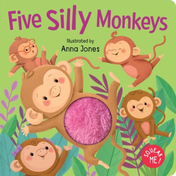 Squeaky Plush Board Book - Five Silly Monkeys – babygoodswarehouse