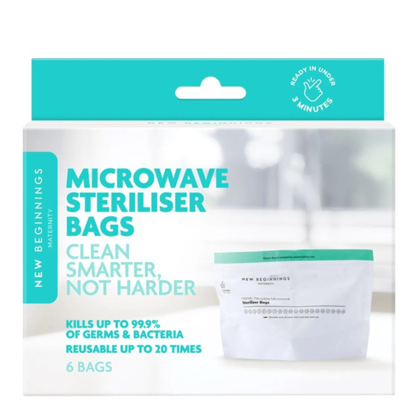 New Beginnings Microwave Steriliser Bags - 6 Pk – babygoodswarehouse
