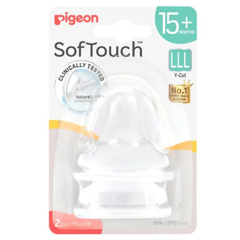 Pigeon Softouch BPP Teat 2 pk - LLL Y Cut – babygoodswarehouse
