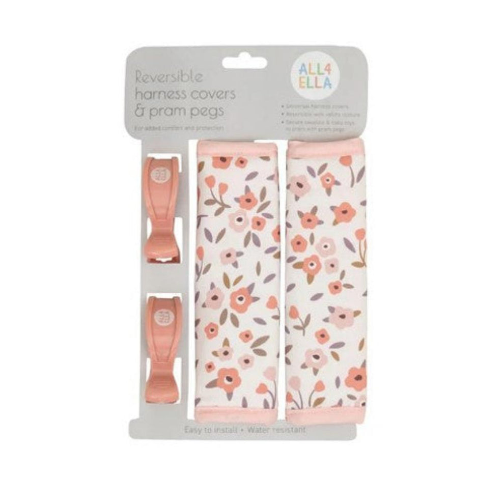 All4Ella Harness Covers and Pram Peg Set - Floral Bouquet ...